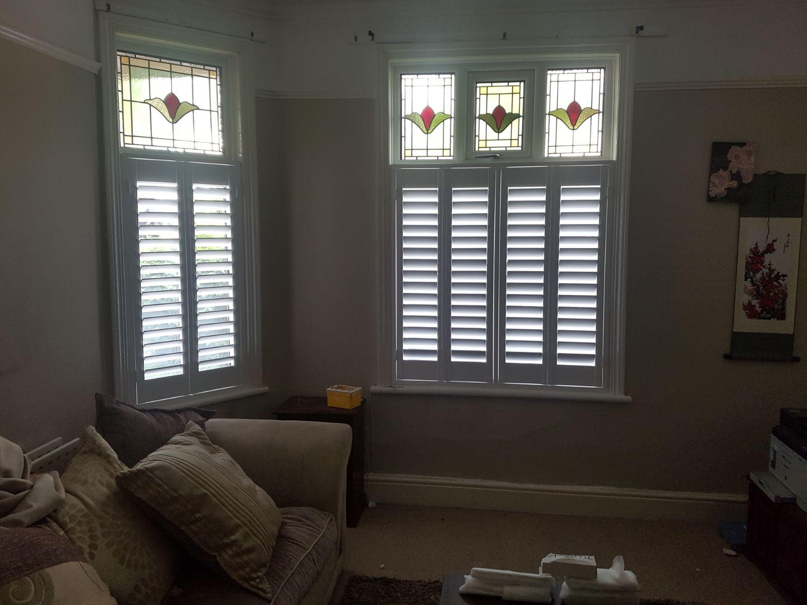Stained Glass Windows & Café Style Shutters | Absolute Shutters
